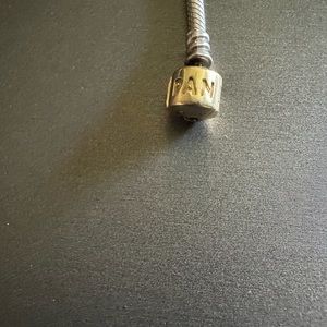 Pandora | Jewelry | Pandora Sterling Silver Bracelet With 4k Gold Snap ...